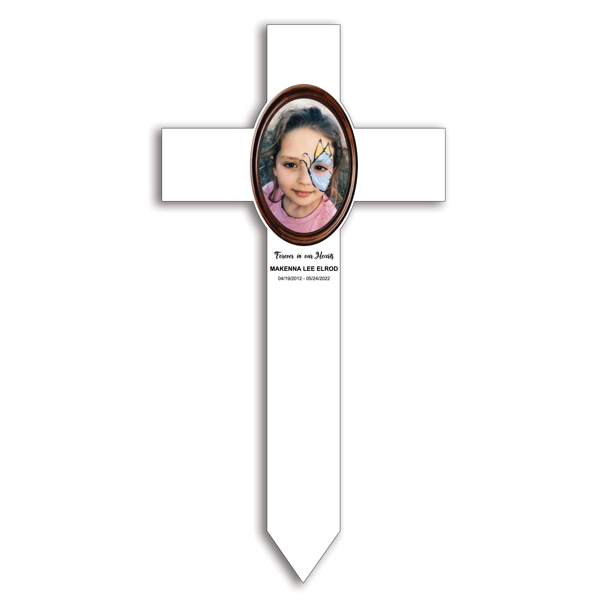 Memorial Cross with Custom Photo - Personalized Outdoor Grave Marker ...