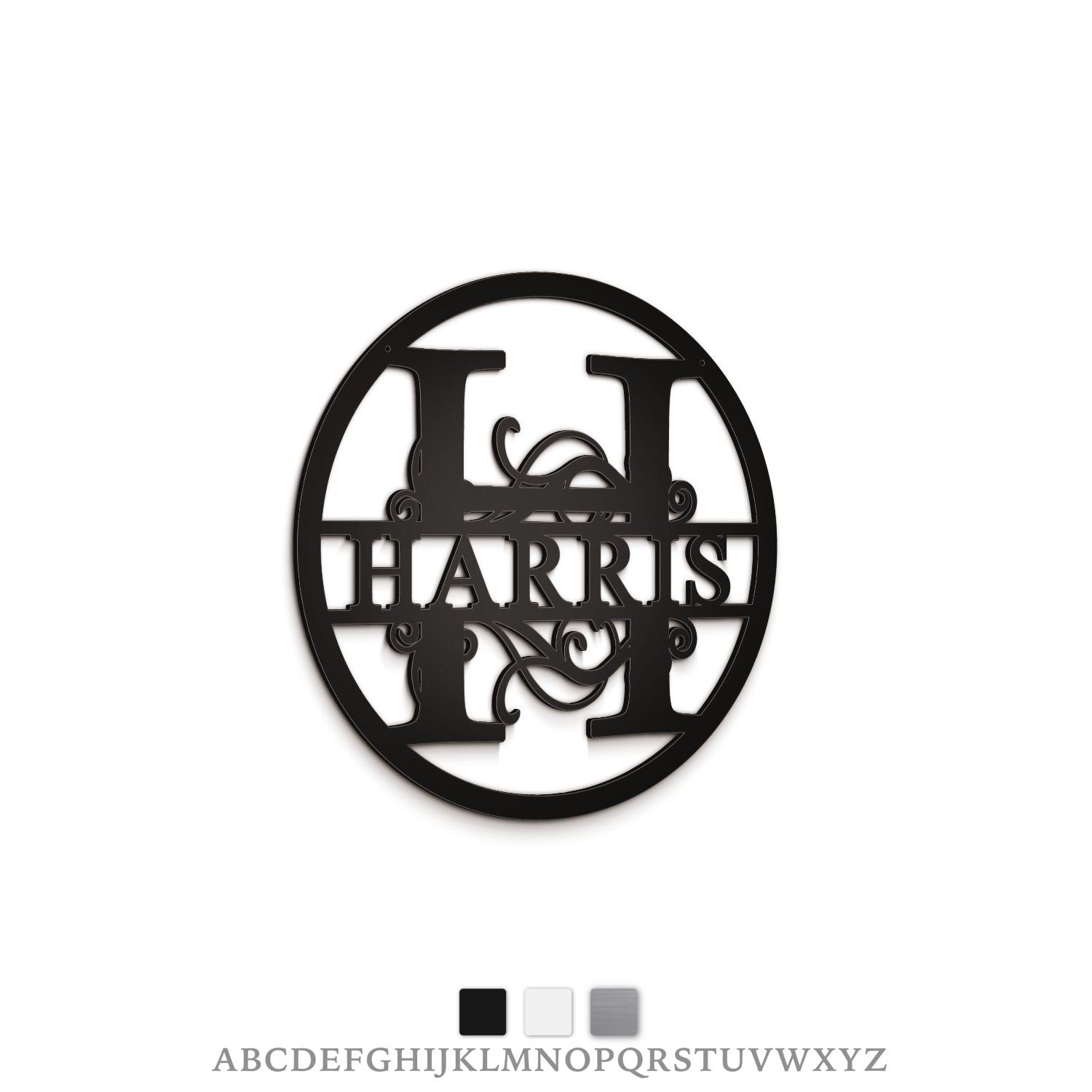 Personalized family name sign with initial - Jass Graphix