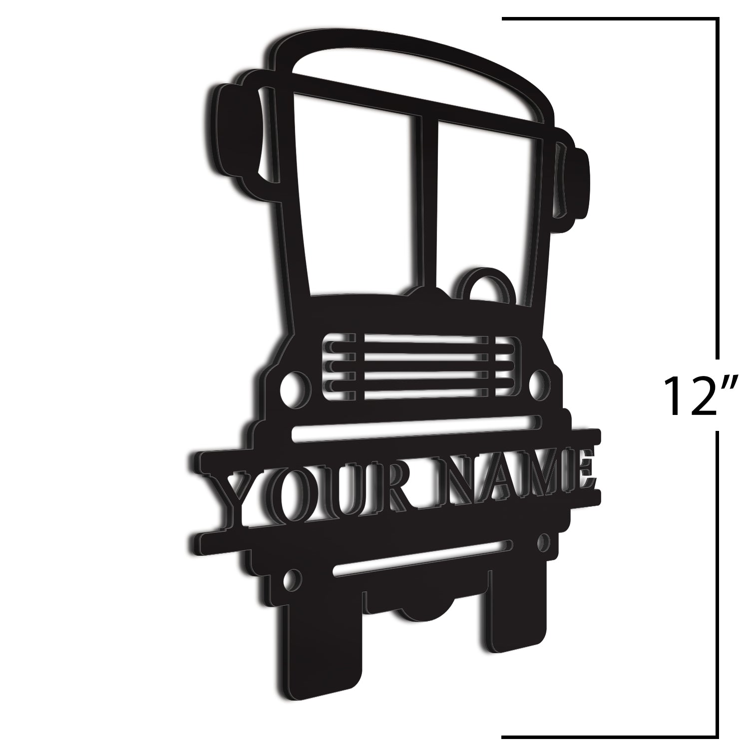 Metal Personalized School Bus Sign | Door hanger | Family Name Sign ...