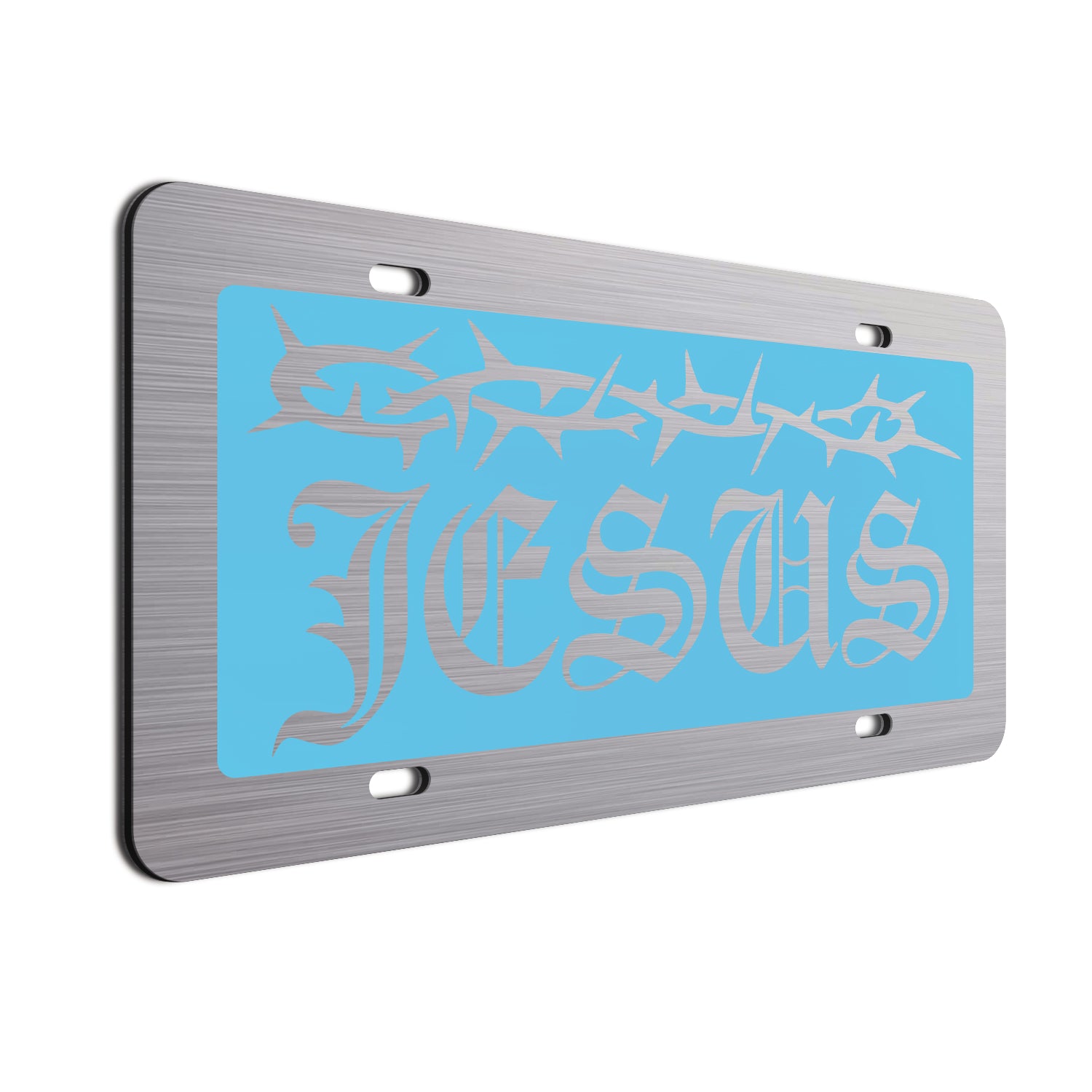 Aluminum Jesus License Plate - Jass Graphix