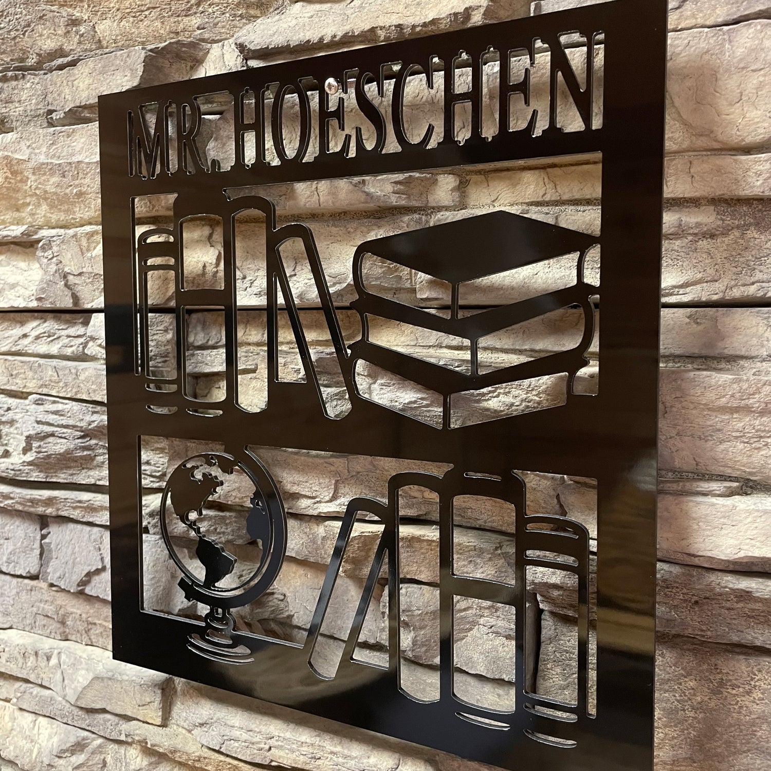 Personalized Bookshelf Sign | Door hanger | Library Sign | Gift for Te ...