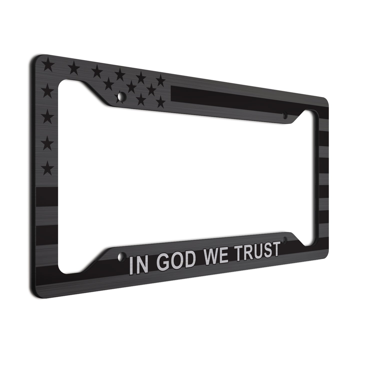 American Flag License Plate Frame Black Car Tag Frame - God - Jass Graphix