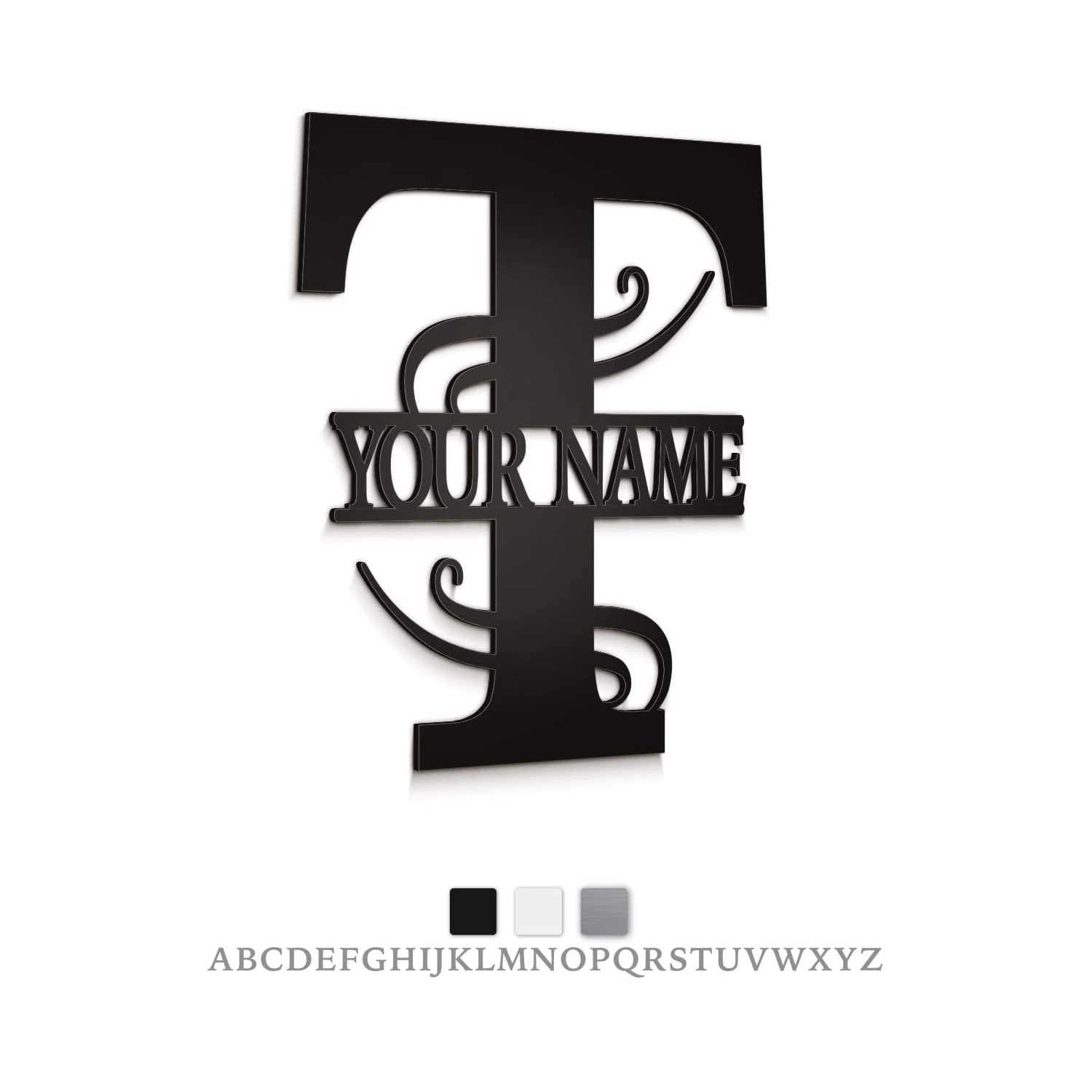 Personalized family name sign with initial - Jass Graphix