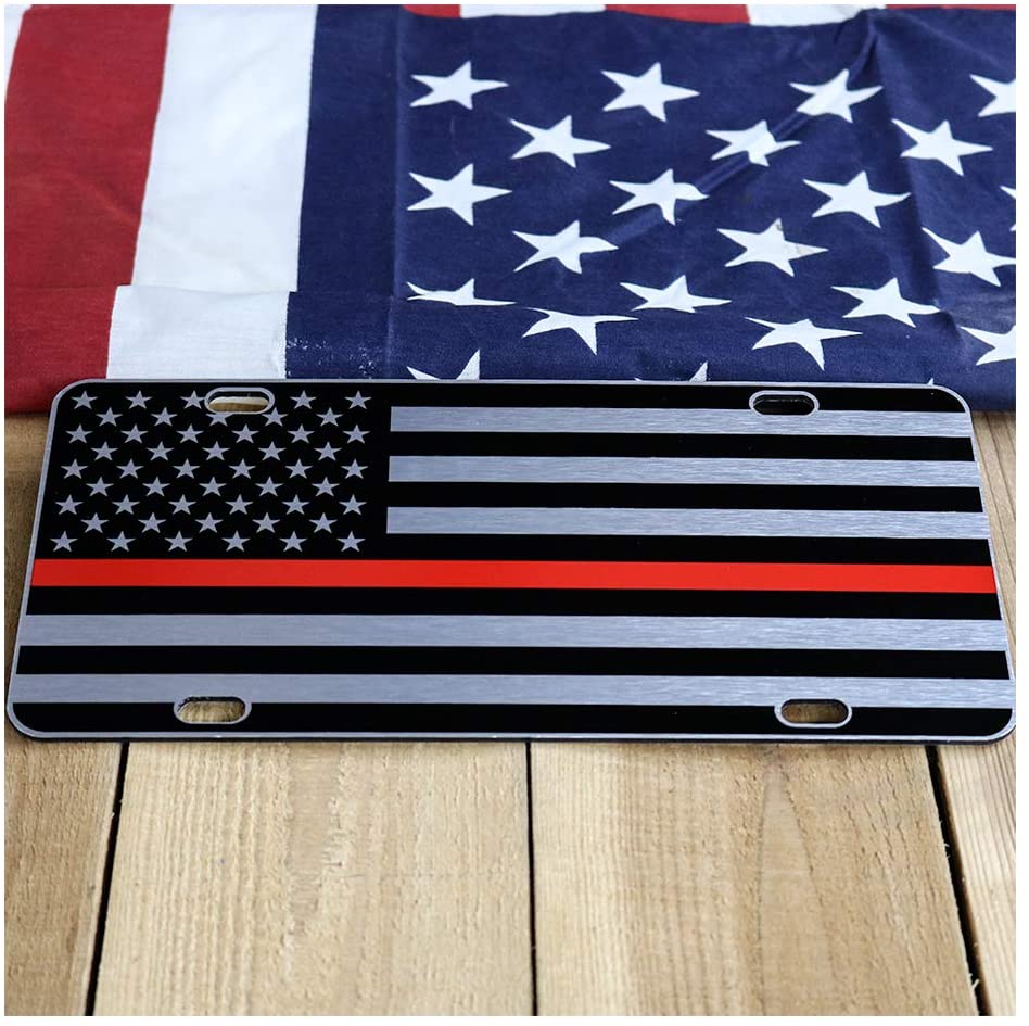 American Flag License Plate Brush Aluminum Heavy Duty Tag. - Red - Jass ...