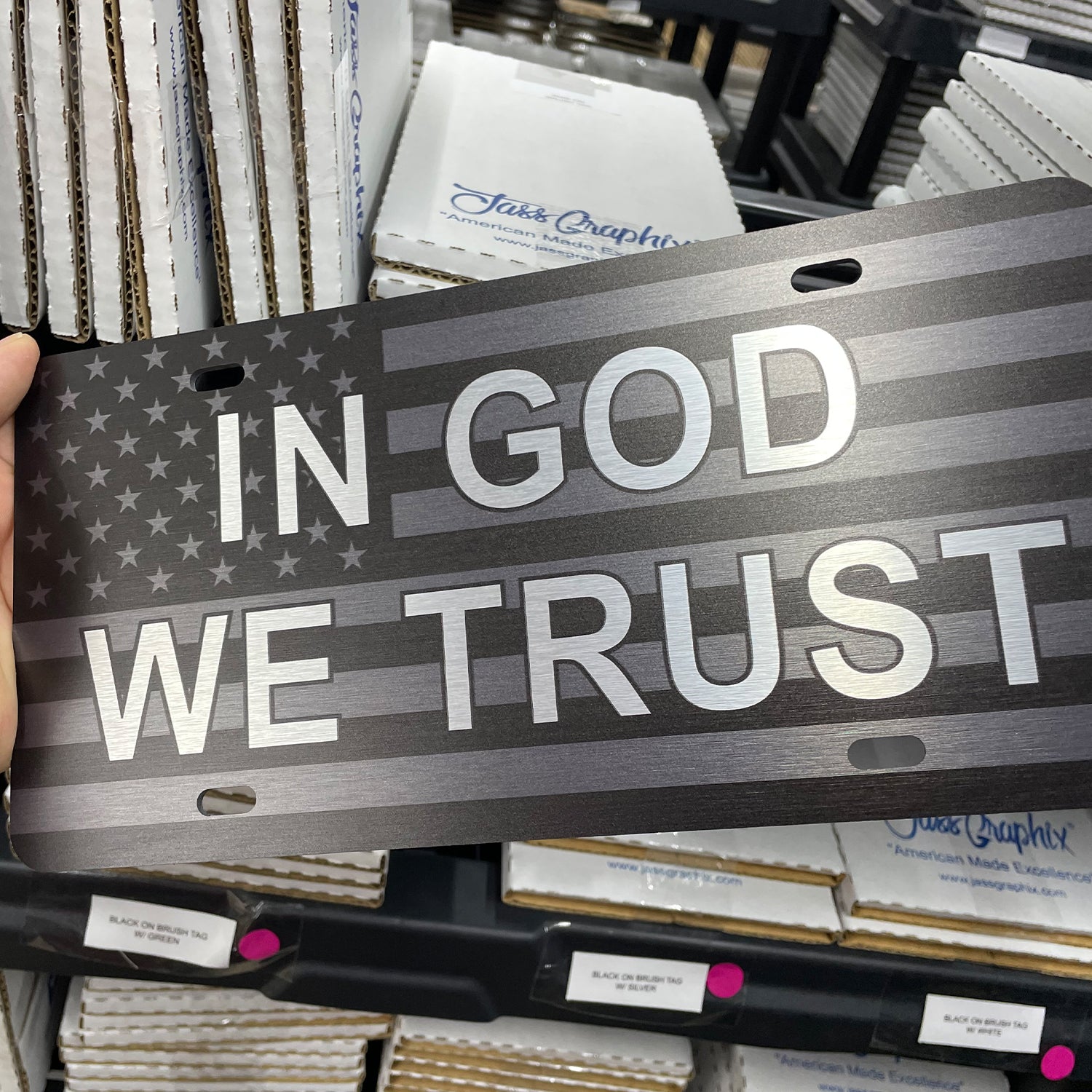 American Flag License Plate USA Car Tag - Jass Graphix